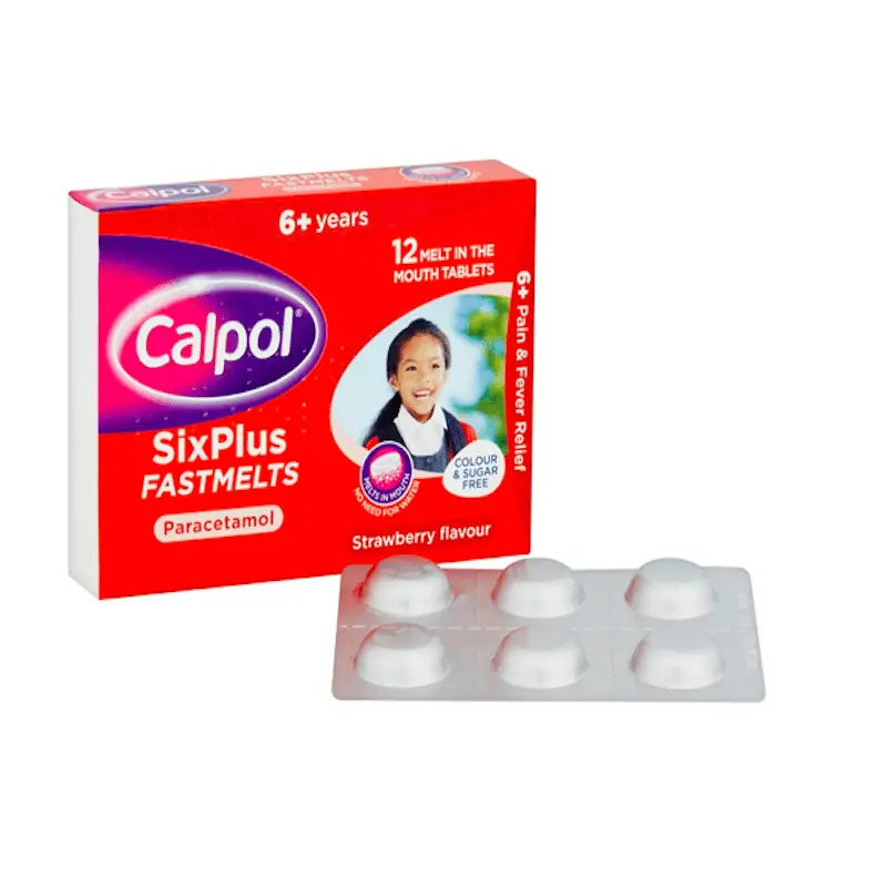 Calpol Six Plus Fastmelts Strawberry 12 Tablets